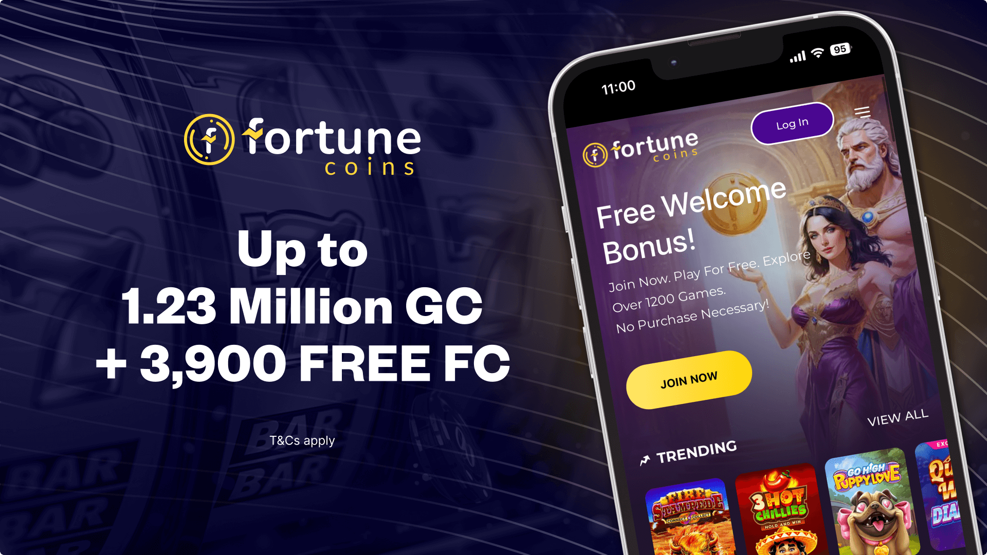 Fortune Coins Casino No Deposit Bonus: 100K GC + 200 Free FC